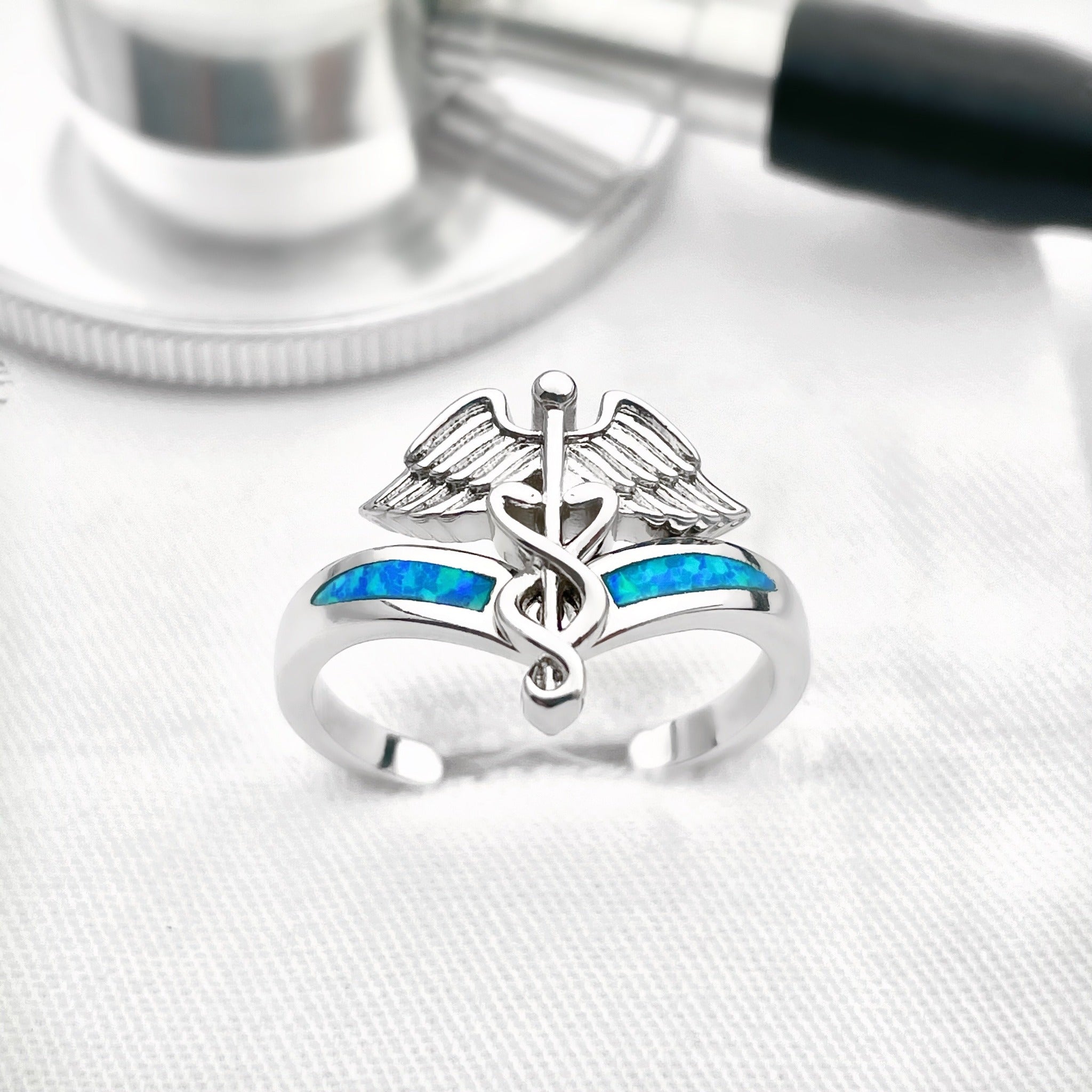 Opal Caduceus Ring – Frontline Boutique