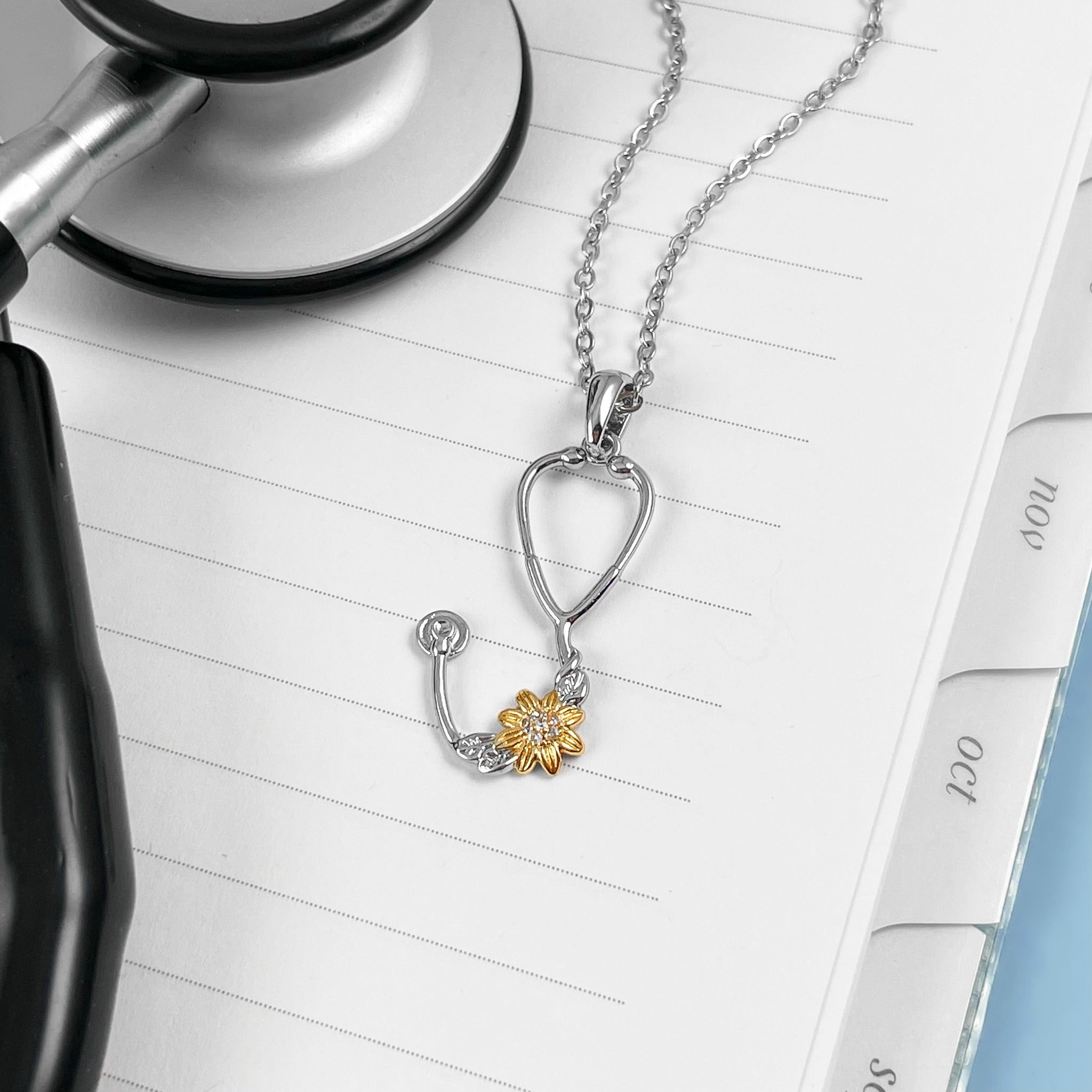 Stethoscope Sunflower Necklace – Frontline Boutique